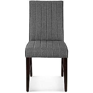 Modway Motivate Channel Tufted Upholstered Fabric Dining Side Chair, Set of 2, Gray