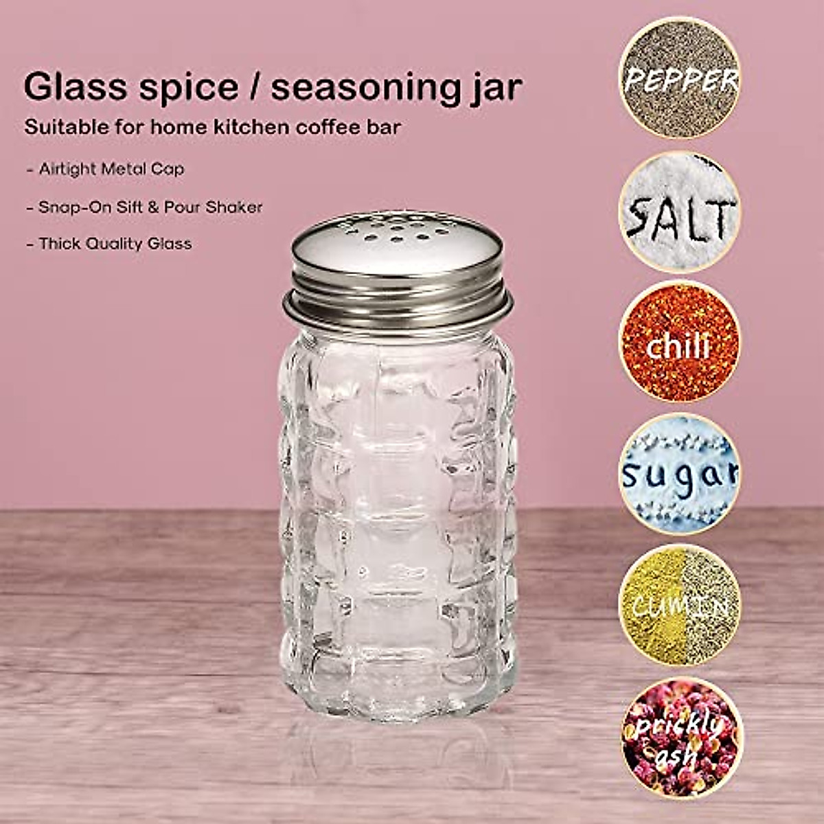 1st Choice FBA_BCK31360 Retro Style Salt and Pepper Shakers with Stainless Tops (2), 1, Original Version