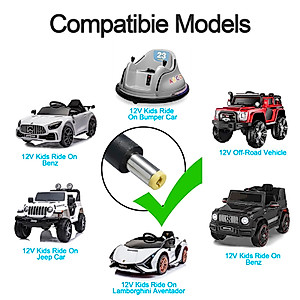 12V Kids Charger for Ride On Toys Car, 12V Ride-on Toys SUV Car Battery Charger, Various Electric Battery Charger，12 V Universal Charger Kids Riding Toy Charger