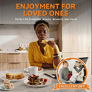 Baker's Friend 4 in 1 Mini Waffle Maker with Removable Plates, A Set of Mini Pancake Maker, Mini Donut Maker, Mini Heart Shape Waffle Maker and Small Waffle Maker, Recipe Included, Graphite