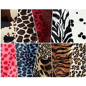 Velboa Faux/Fake Fur Cheetah Blue Fabric by The Yard