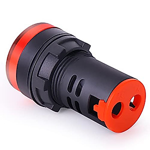 GASHER 12V/24V/110V 20mA Energy Saving LED Indicator Light Mounting Hole Size 22mm (7/8 Inch) Green Yellow Red Blue White 10 Pcs