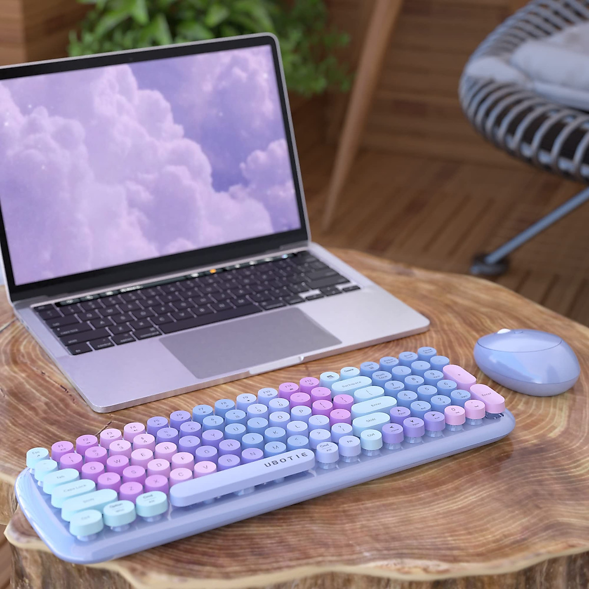 Colorful Wireless Keyboard & Mouse Combo – UBOTIE