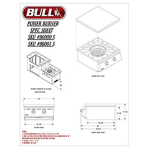 BULL 96000 Power Side-Burners, Stainless Steel