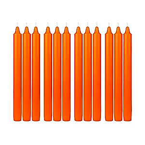 10 Inch Orange Straight Taper Candles