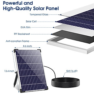Antfraer Solar Water Pump Outdoor, 12 Watt Solar Fountain Pump Kit, 160GPH+ Submersible Solar Water Fountain Flow Adjustable with PVC Tubing for Pond Garden Waterfall Bird Bath Hydroponics