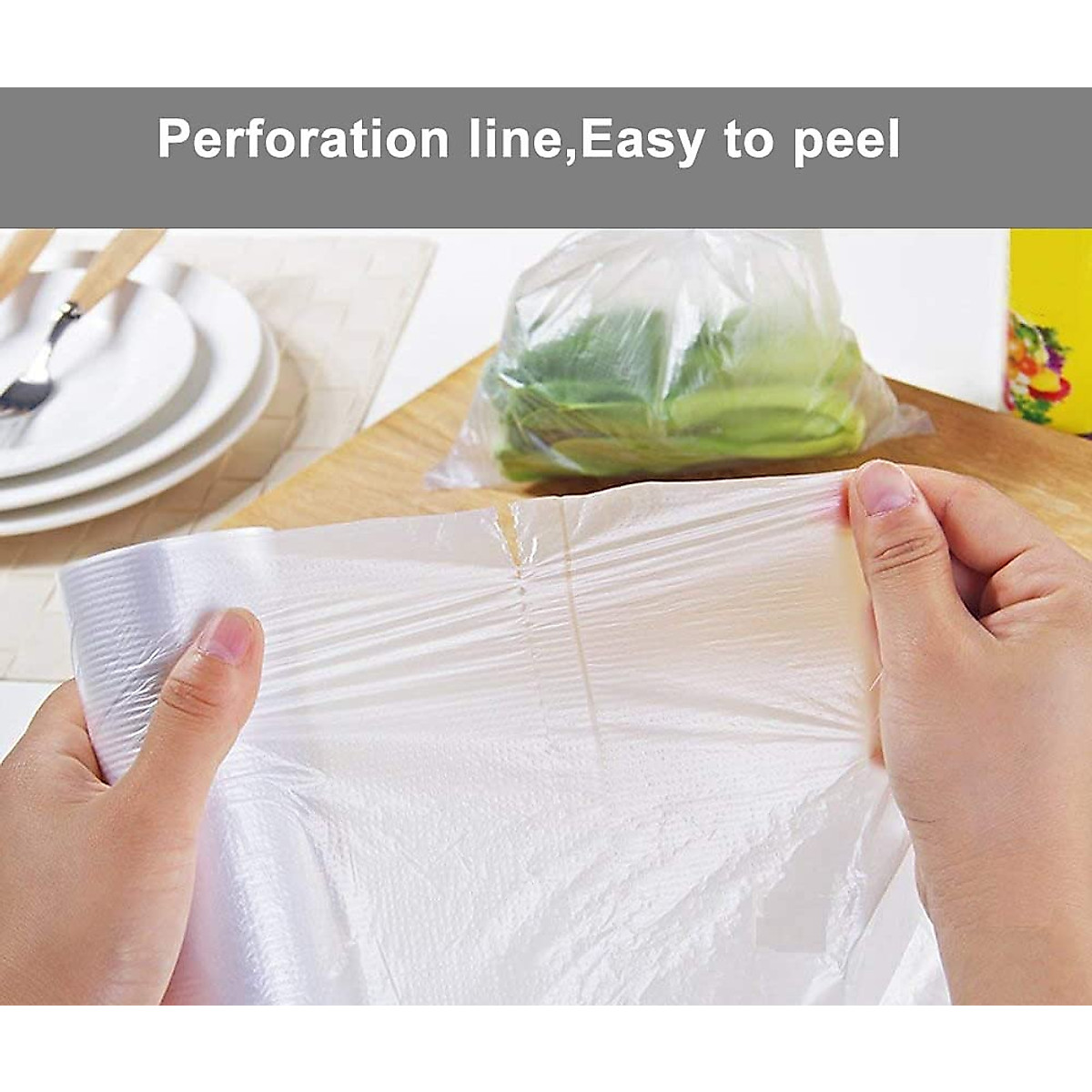 9.8 X 13.8 Inch Plastic Produce Bags Roll, 1000 Bags of 1 Big Roll for Fruits, Vegetable, Bread, Clear Kitchen Food Storage Bags (Medium)