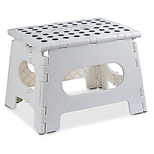 Handy Laundry Folding Step Stool, The Lightweight Step Stool, Sturdy Enough to Support Adults & Safe Enough for Kids, Opens Easy with One Flip, for Kitchen, Bathroom, Bedroom, Kids or Adults, (White)