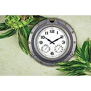 Poolmaster 52538 18" Silver Porthole Clock