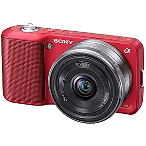 Sony Alpha NEX NEX3A/R Digital Camera with 16mm F2.8 Lens (Red)