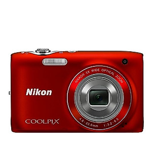 Nikon COOLPIX S3100 14 MP Digital Camera with 5x NIKKOR Wide-Angle Optical Zoom Lens and 2.7-Inch LCD (Red)