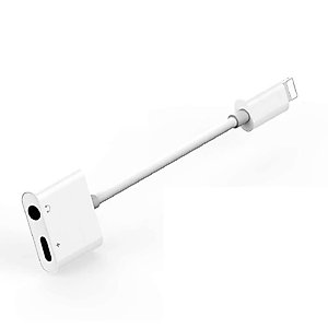 Lightning 2-in-1 iPhone Audio Adapter, 3.5mm Headphone and Lightning Charger Adapter for 8/8 Plus iPhone 7/7 Plus 10 iPad iPod Earphone Adapter Aux Audio Supports iOS 11, Great with Car and Home Audio