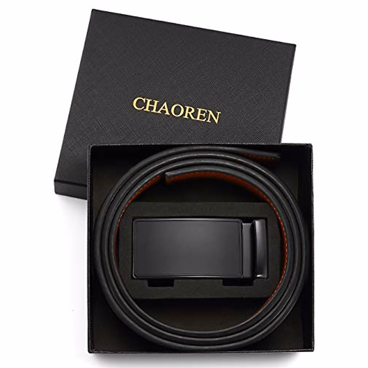 CHAOREN Leather Ratchet Belt Men - Customizable Fit, Effortless Style (35mm)