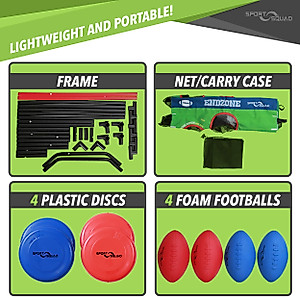 Sport Squad Endzone Challenge 2-in-1 Football and Flying Disc Toss - Backyard and Lawn Game for Indoor and Outdoor Use - Practice your Throwing Skills with this Football Target Carnival Game