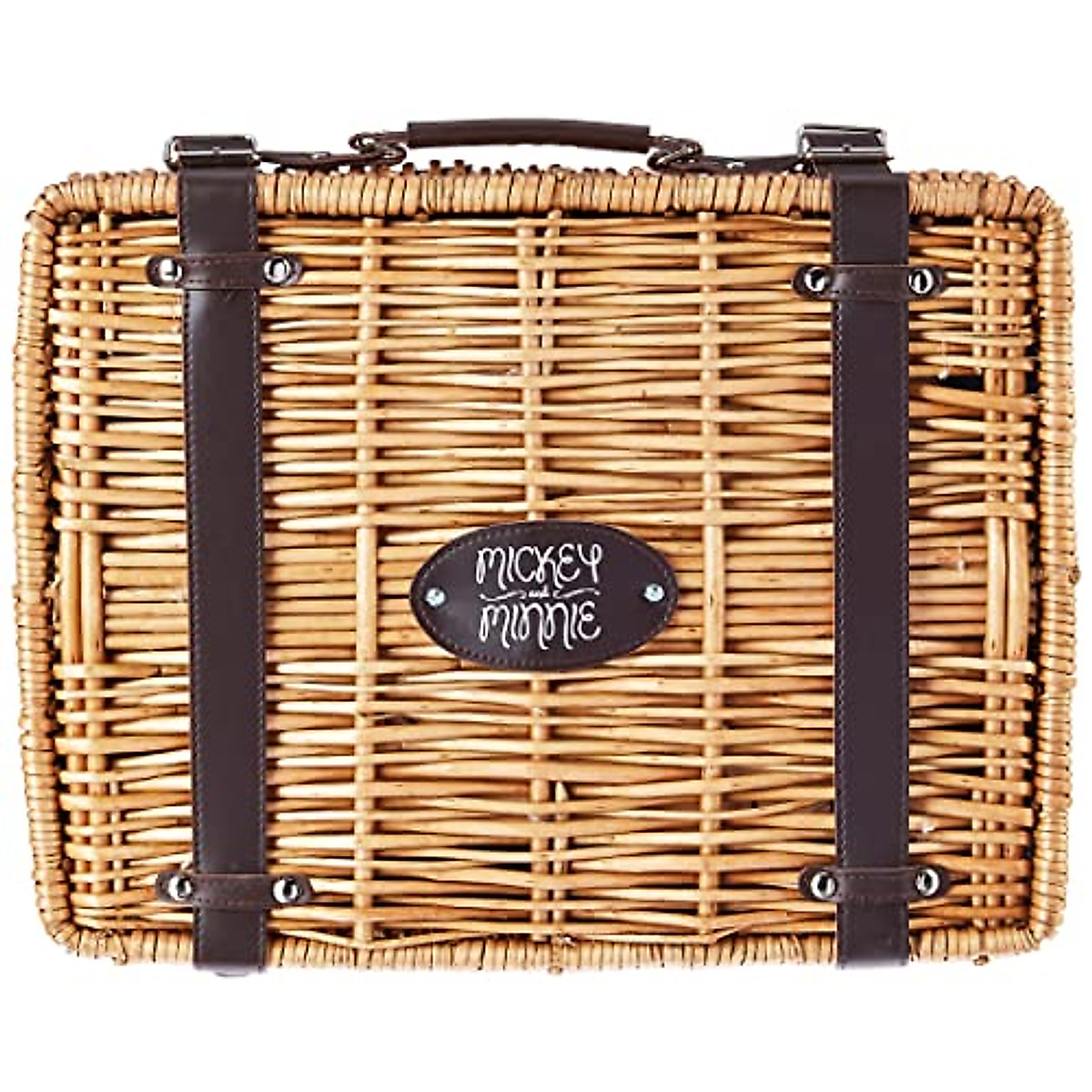 PICNIC TIME Disney Picnic 2, Wicker Picnic Basket - Picnic Set, Mickey & Minnie - Black