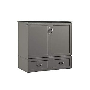 AFI Hamilton Murphy Bed Chest with Charging Station, Twin XL, Grey