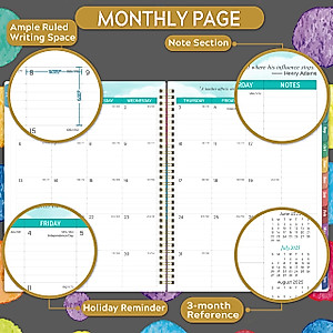 2023 Planner – Weekly and Monthly Planner 2023, Jan 2023 – Dec 2023, 2023 Weekly Monthly Planner with Monthly Tab, 8.46" x 6.37", Twin-Wire Binding, Thick Paper, Back Pocket, Elastic Closure - Black Pattern