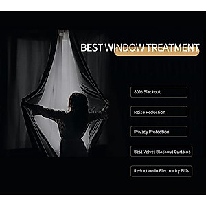 LUSHLEAF 2Panels Ivory Velvet Curtains 84 Inches Blackout Velvet Curtains Panels Thermal Insulated Room Darkening Grommet Window Drapes for for Bedroom/Living Room