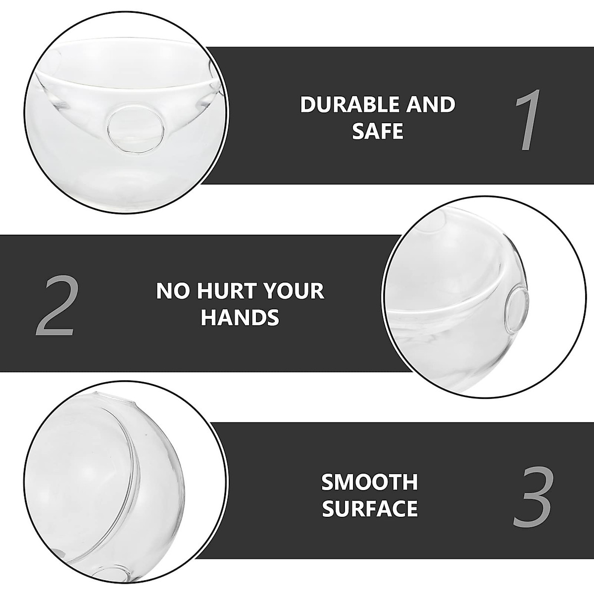 Yardwe Glass Salad Bowl Set w/ Ice Chiller Base Cold Serving Dish Set w/ Ice Chamber Dry Ice chilled serving bowl Double Salad BowlChilled Pasta Fruit Salad ( 10X10X6CM ) (O98VT2316439GKBALJ)