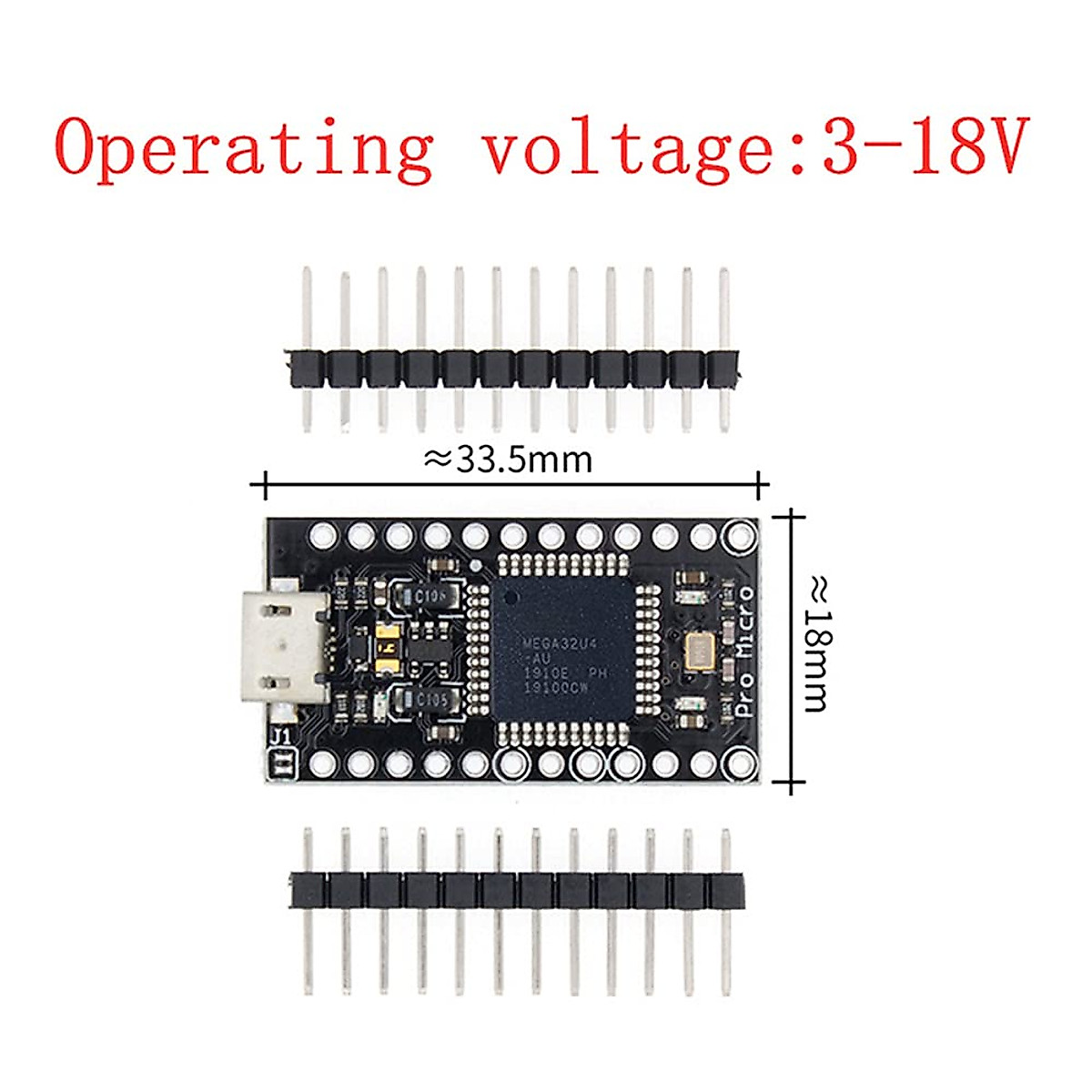 Pro Micro with The bootloader Black/Blue ATmega32U4 5V/16MHz Module Controller Mega32U4 Leonardo Suitable arduino-Micro USB 3-18V