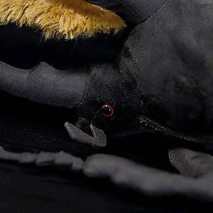 Nohito 9.8'' Realistic Insect Plush Toy Soft Stuffed Animal Simulation Bug Pillow Horned Hercules Coleoptera Insect Isopod Toys Doll (9.8'', Black and Yellow)