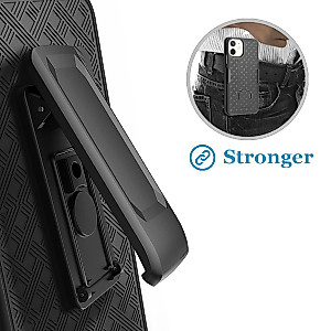 Fingic iPhone 11 Case, iPhone XI Case, iPhone 11 Belt Clip Holster Case Slim Combo Shell with Kickstand Swivel Belt Clip Holster Rugged Protective Cover for Apple iPhone 11 6.1 inch 2019 - Black