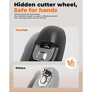Canslab Rechargeable Electric Can Openers for Kitchen for Seniors with Arthritis- USB Battery Automatic Can Opener for Any Size Can - Smooth Edge, Handsfree, Portable Small One Touch Opener