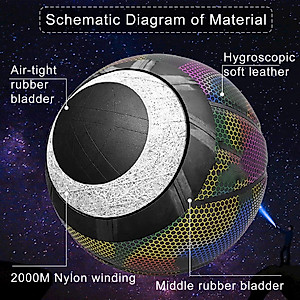 Anvirtue Holographic Reflective Basketball Ball Wear-Resistant Luminous Night Light Ball Basketball Glowing Basketball Ball with Bag Pin