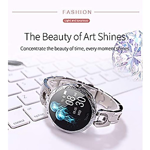 LONGLU Smart Watch for Women, Smartwatch Compatible for iOS Android iPhone Samsung Phones. Fitness Tracker with Heart Rate Blood Pressure Waterproof Bluetooth Pedometer Sleep Activity Tracker (Gold)