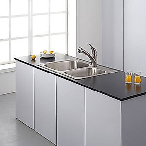Kraus KTM32 Premier Kitchen Sink Double Bowl, 33.13, Satin