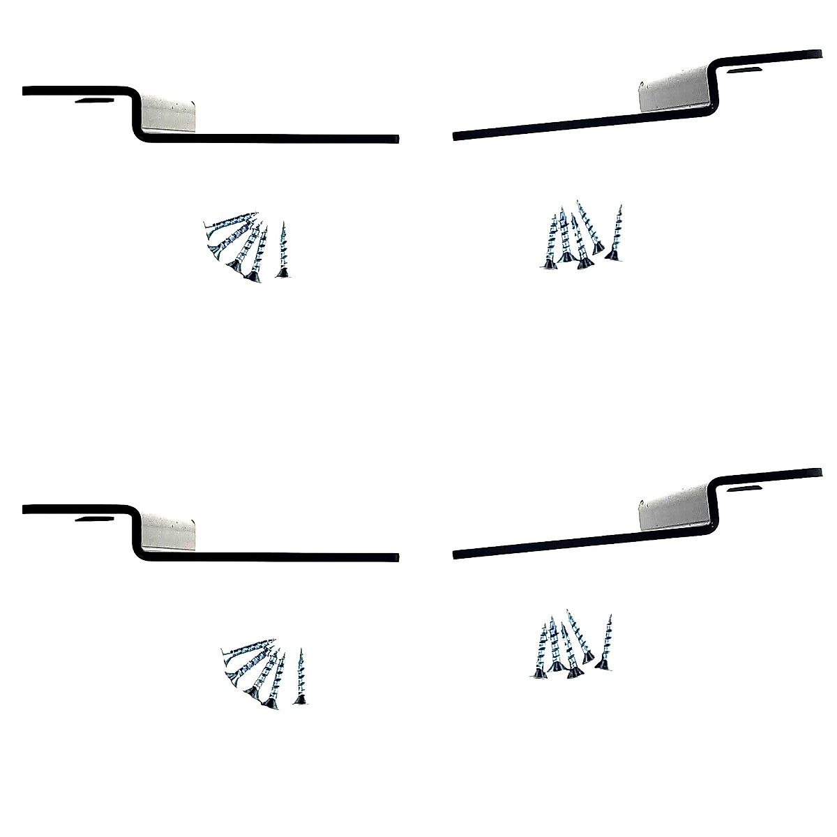 Bed Claw Retro-Hook Plates For Wooden Bed Rail Restoration, Set of 4 with Screws, Bed Frame