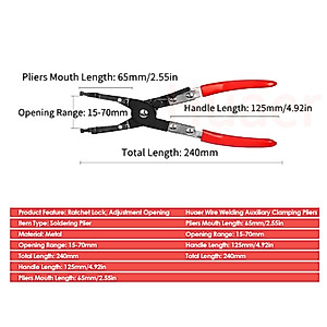 Akozon Car Soldering Pliers, Metal Soldering Plier Multi-Function Wire Welding Clamp Pick‑Up Aid Tool Wire Welding Pliers For Automobile Maintenance Repairing Tool