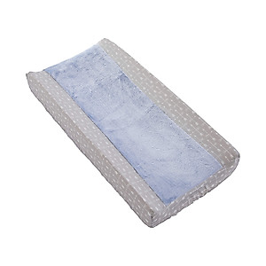 Levtex Baby - Rowan Diaper Changing Pad Cover - Fits Most Standard Changing Pads - Blue Plush, Grey and White Arrows - Nursery Accessories - Plush