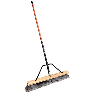 American Select Tubing Pbsa24003 24" Smooth-Surface Push Broom with Orange/Black Handle