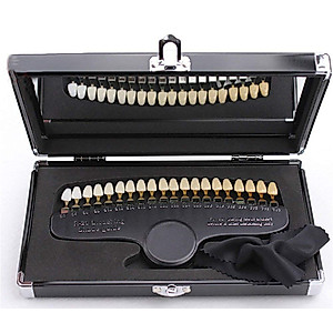 Professional 3D R-20 Teeth Whitening Shade Guide Dental 20 Colors Tooth Bleaching Shade Chart with Mirror Aluminum Case