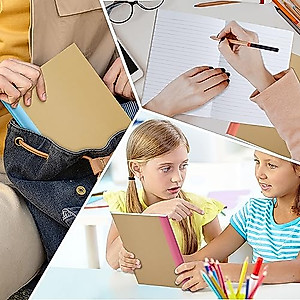 SUNEE 12 Pack Kraft Notebook Journals, Composition Notebooks Bulk, 5.75"x 8.25", 60 Sheet per book with Rainbow Spine, A5 Lined Page, 6 Color, Pastel Notebooks for School, Home&Office,Writing Journal