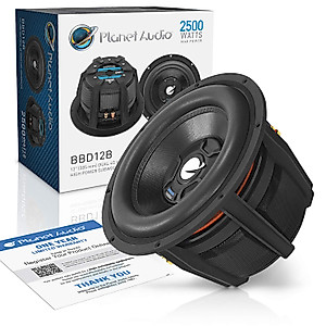Planet Audio BBD12B 12 Inch Car Subwoofer - 2500 Watts Maximum Power, Dual 4 Ohm Voice Coil, Sold Individually, Black