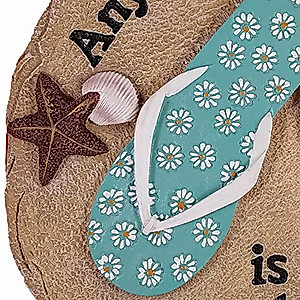 Spoontiques - Garden Décor - Beach Sandals Stepping Stone - Decorative Stone for Garden