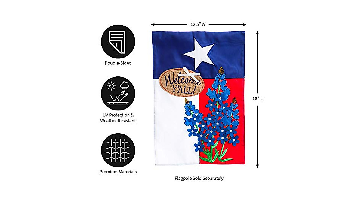 Welcome Y'all Texas Bluebonnet Garden Flag | Outdoor Decor