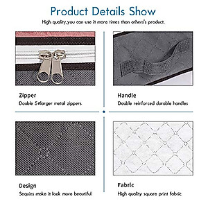 JERIA 4-Pack 100L Underbed Storage Bags Organizer Container with 4 Handles and 2 Sturdy Zippers, Blankets Clothes Comforters Foldable Storage Bags with Clear Window (Size: 40" L X 20" W X 7" H)