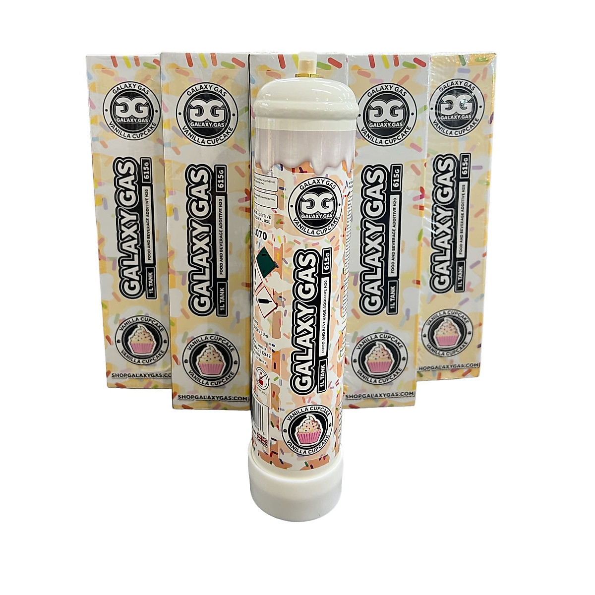 *NEW* Galaxy Gas Infusion XL 1L 615g N2O Nitrous Oxide Tank Vanilla Cupcake (GASun1070)