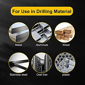 16PCS Impact Drill Bit Set for Metal, Cobalt Drill Bits High Speed Oxide Twist Jobber Drill Bit Set for Hardness Alloy Steel Wood Aluminum Cast Iron 1/16"-1/2"