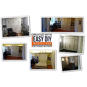 Murphy Bed Queen Size Hardware Kit - DIY Wood Frame Folding Cabinet Wall Bed for Guestroom Easy to Build, Made in USA