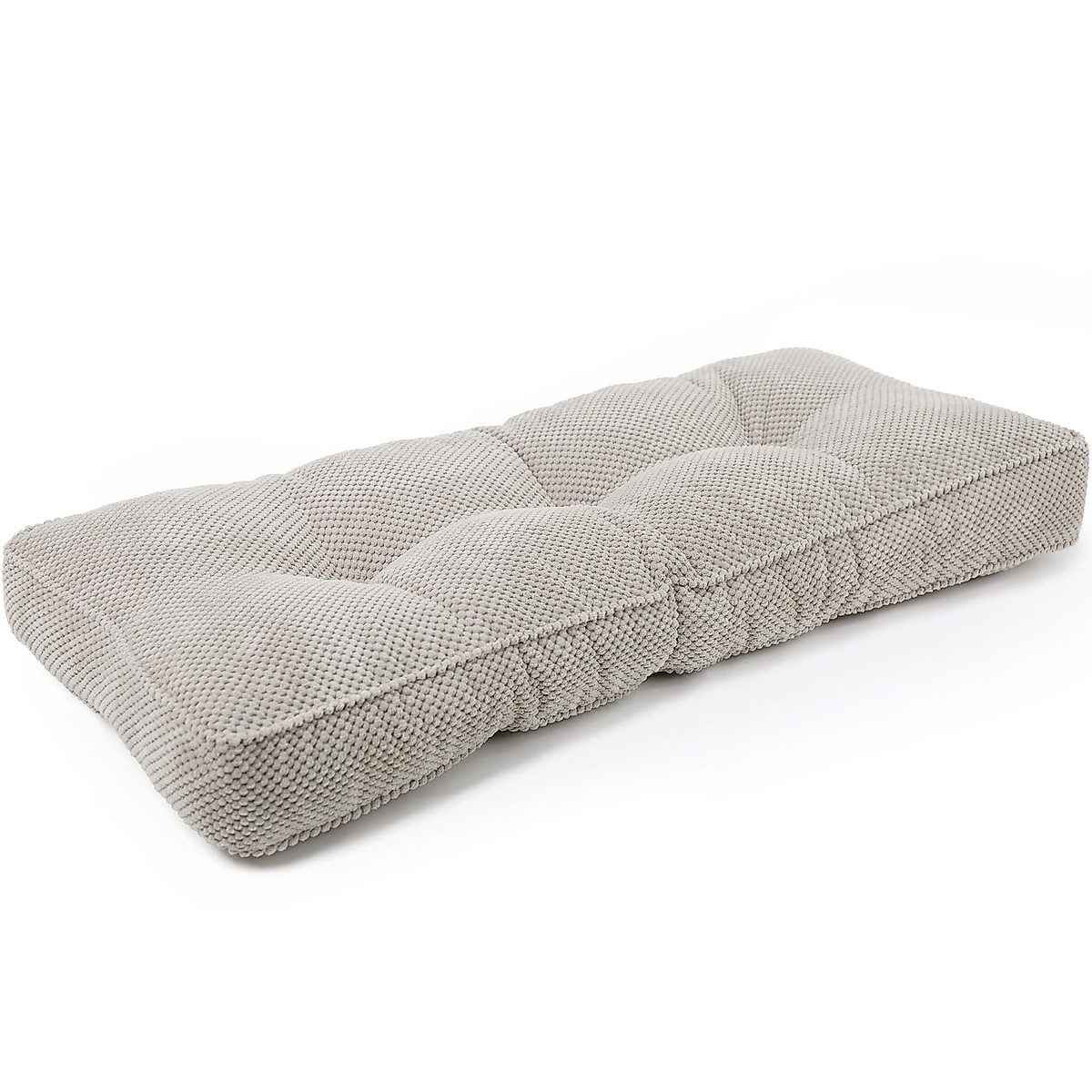 RULAER Tufted Bench Cushion Indoor 42x16x4 inch Extra Thick Soft Bench Cushion Non-Slip Durable Patio Cushions for Outdoor Furniture Double Piping Bench Chair Pad, Gray