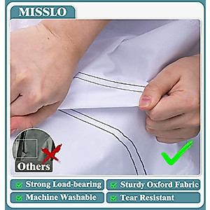 MISSLO 35 Large Pockets Over The Door Shoe Organizer Sturdy Oxford Fabric Hanging Shoe Rack for Door Mesh Closet Shoe Holder Hanger, White