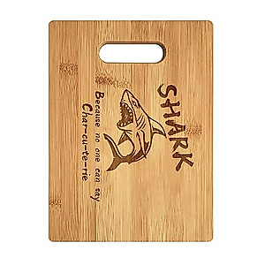 Shark Cootie Charcuterie Board,Personalized Charcuterie Board,Laser Engraved Bamboo Cutting Board,Funny Charcuterie Board for Meat and Cheese (A, 11‘’)