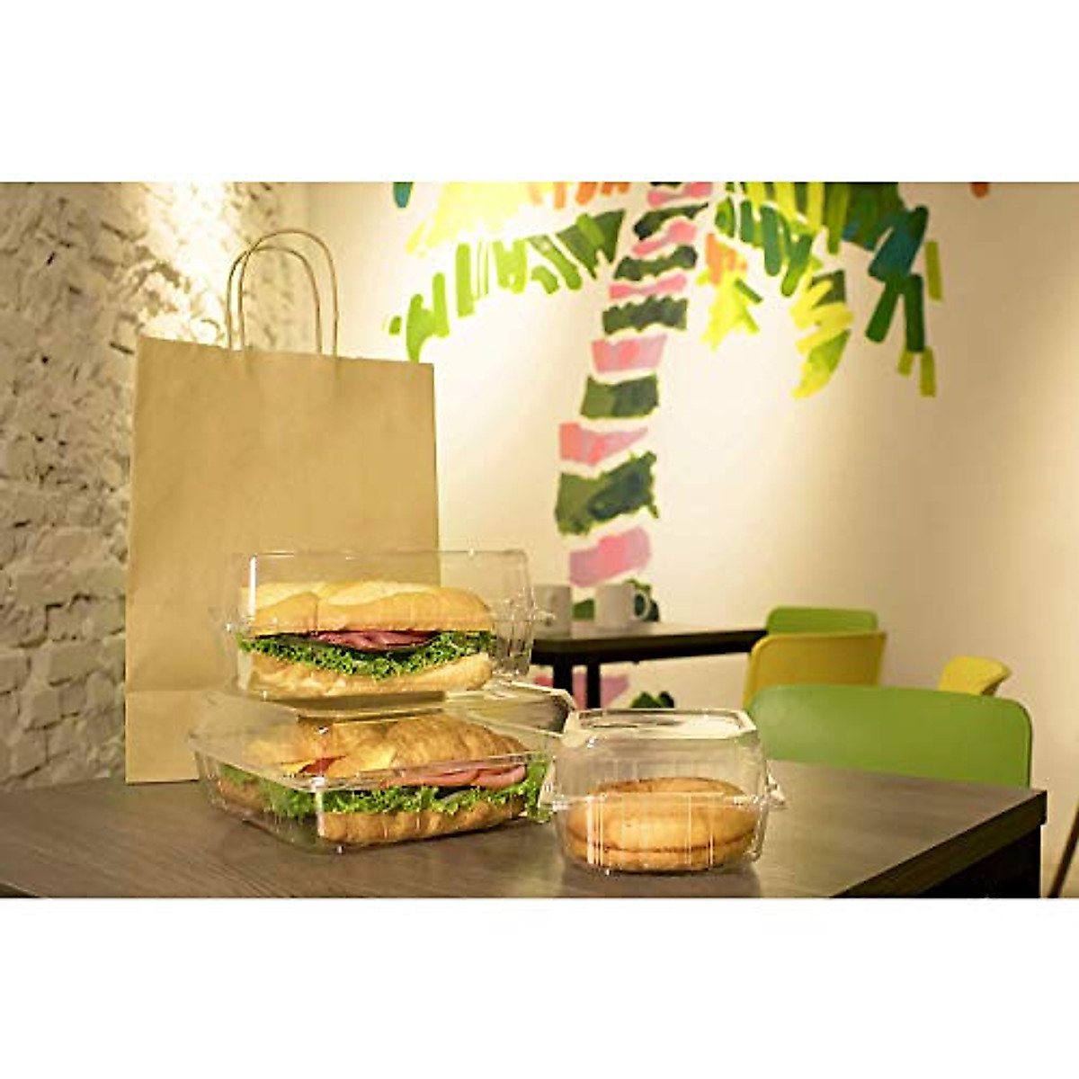 Karat FP-HC66PET-1C 6''X 6'' Pet Hinged Containers (Case of 500)