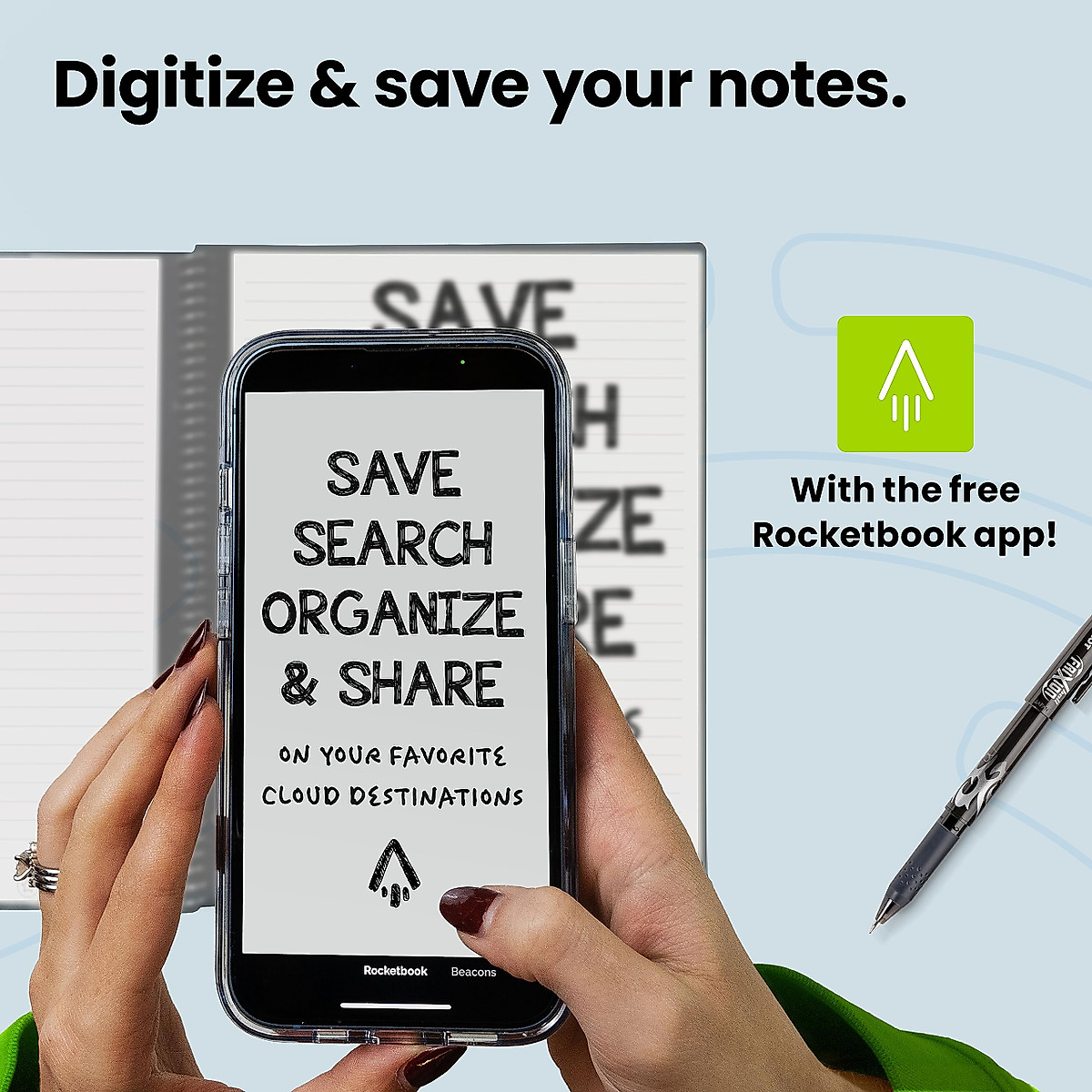Reusable Smart Planner & Notebook | Improve Productivity with Digitally Connected Notebook Planner | Dotted, 8.5" x 11", 42 Pg, Reusable Smart Planner & Notebook | Improve Productivity with Digitally Connected Notebook Planner | Dotted, 8.5" x 11", 42 Pg,