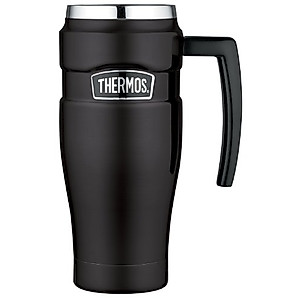 Thermos Stainless King 16 Ounce Travel Mug with Handle, Matte Black, Model Number: SK1000BKT4