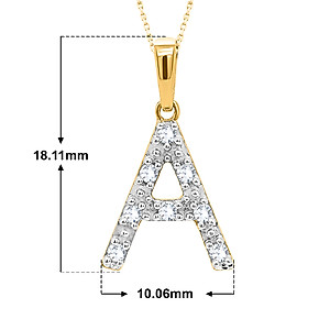 Poshadime Initial Charms Pendants Necklace - Round Cut Natural Diamond in 14K Yellow Gold Alpahbet A Letter Personalized Coin Name Necklaces for Womens Best Gifts